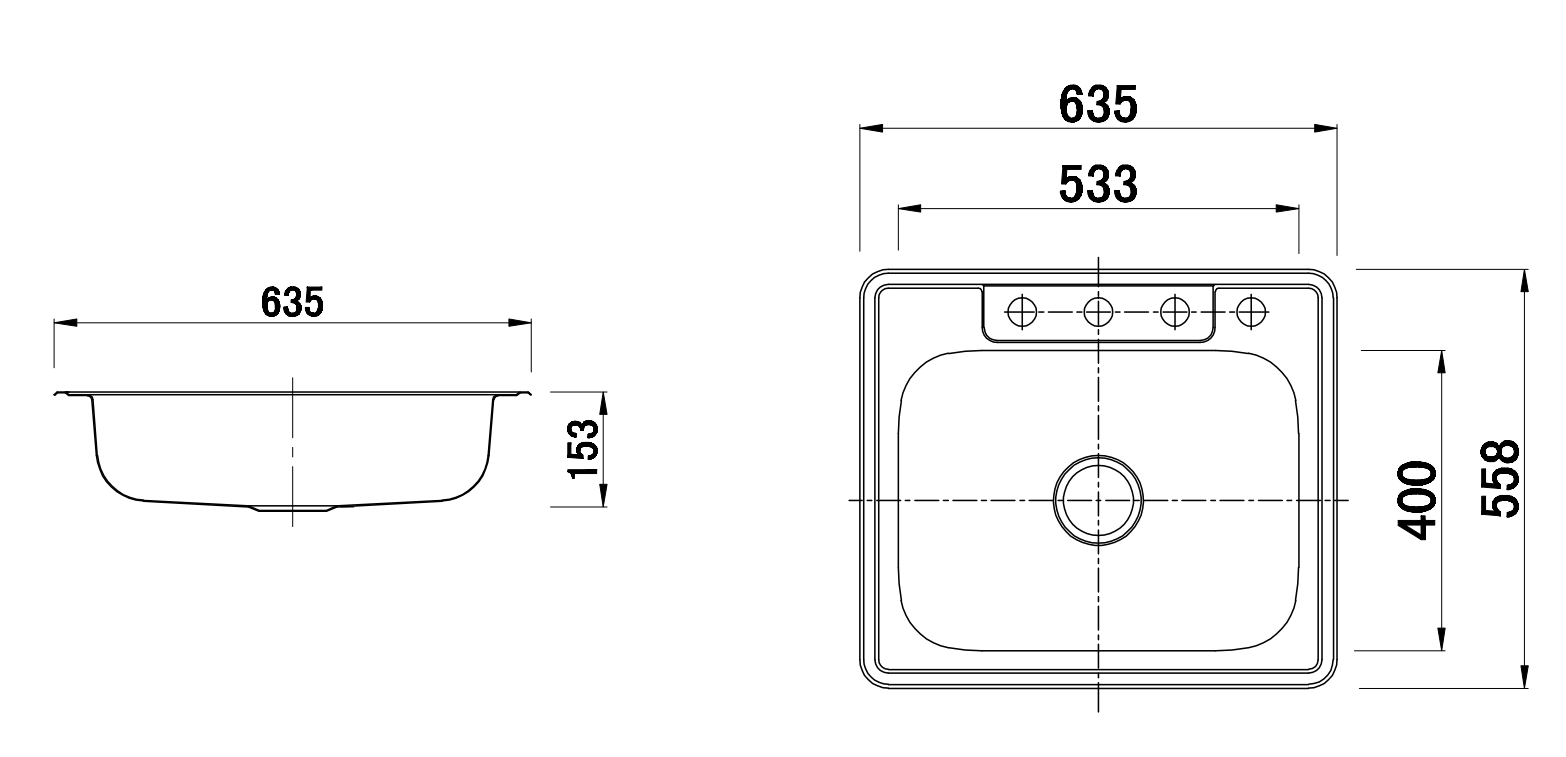 US Standard 304 SS Top Mount Kitchen Sink with Pre-Drilled Holes