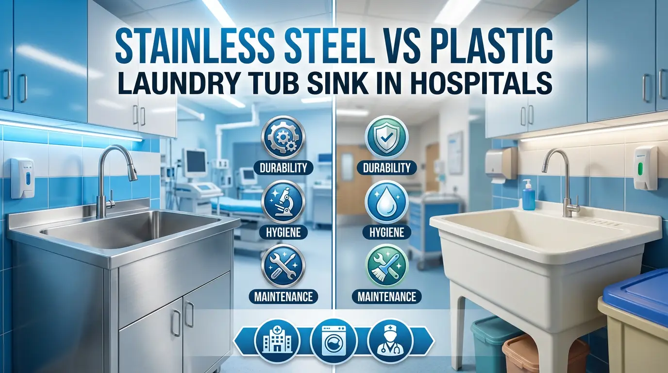 Stainless Steel Laundry Tub Sink vs Plastic in Hospitals